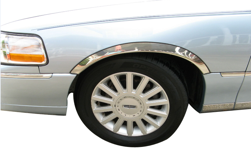 QMI 482003 Fits 03-11 Town Car 4pc Fender Trim Molding Set Polished ...